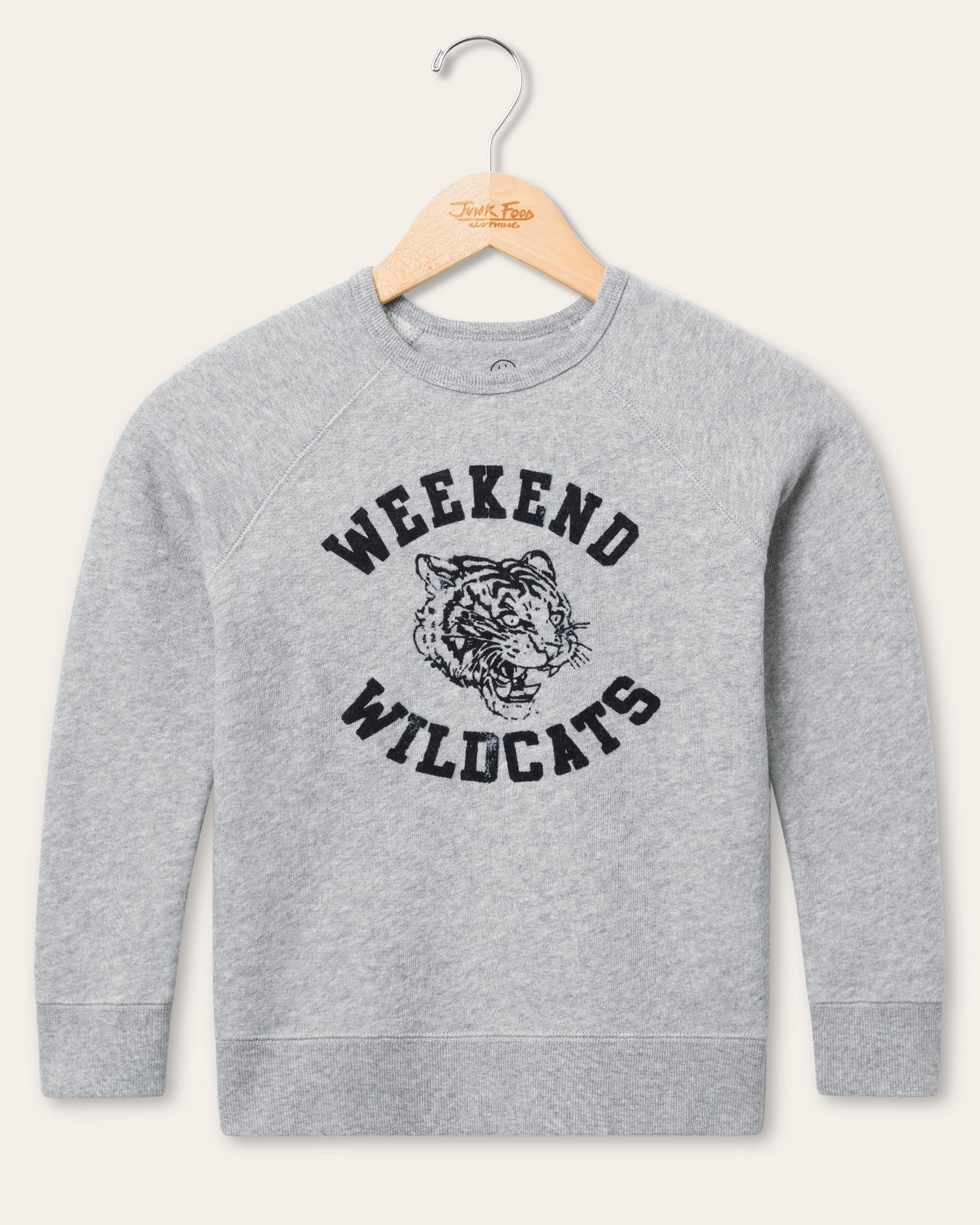 Kids Weekend Wildcats Flocked Raglan Fleece – Junk Food Clothing