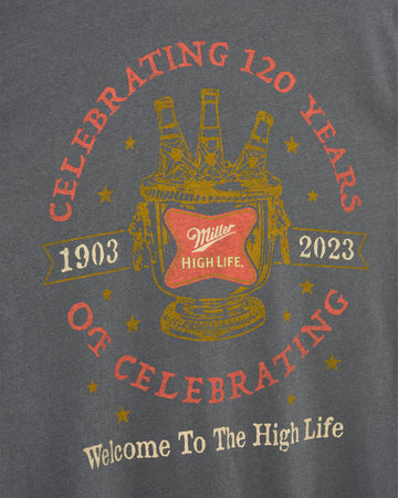 Miller High Life 120th Anniversary Vintage Tee – Junk Food Clothing