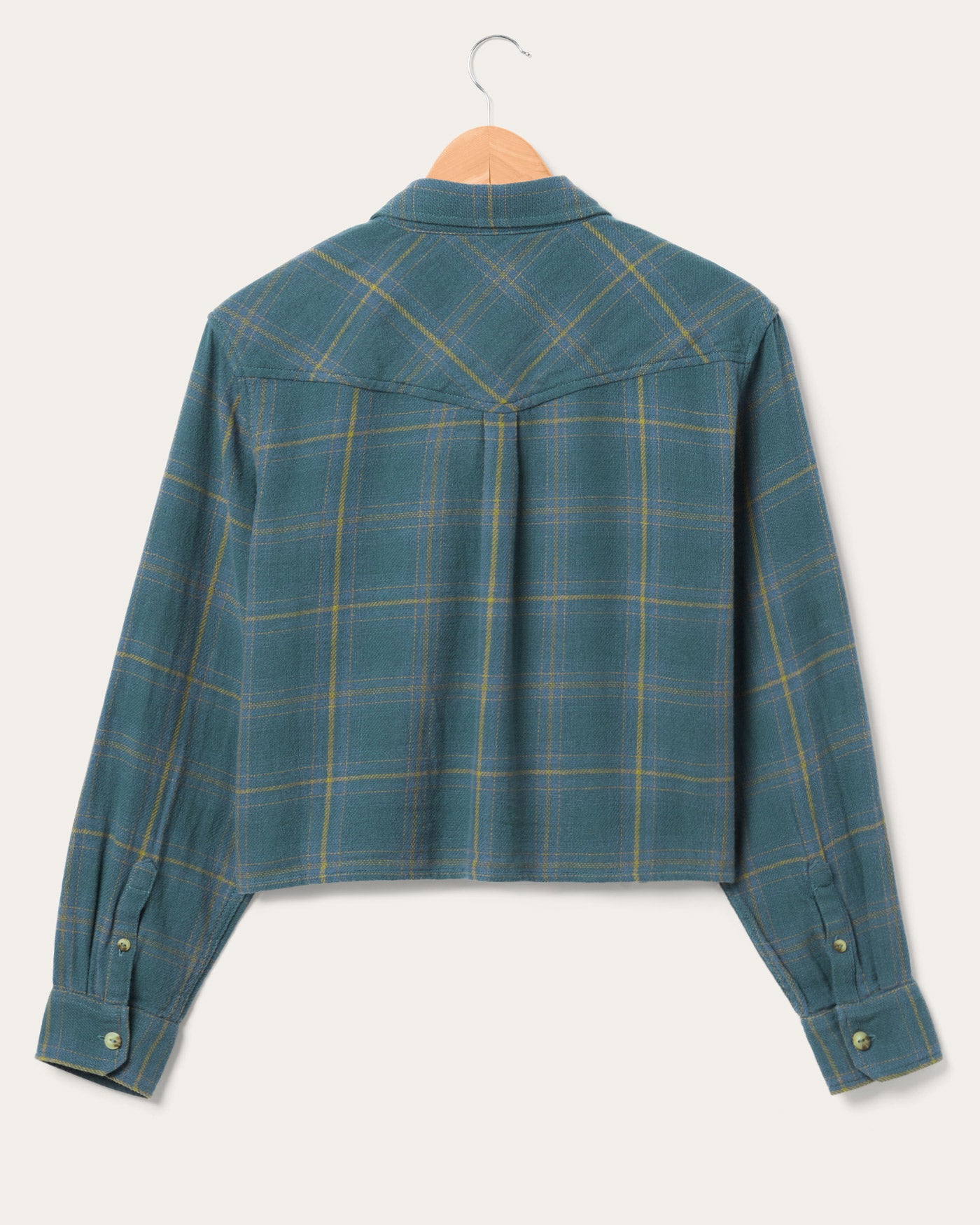 Women's Twill Plaid Crop Shirt | Junk Food Clothing