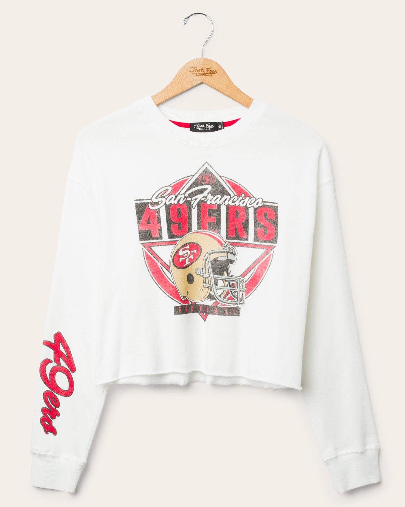 Women's San Francisco 49ers Helmet Crop Fleece – Junk Food Clothing