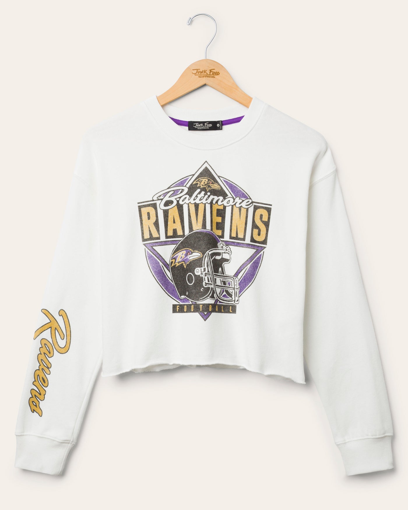 Women's Baltimore Ravens Helmet Crop Fleece – Junk Food Clothing