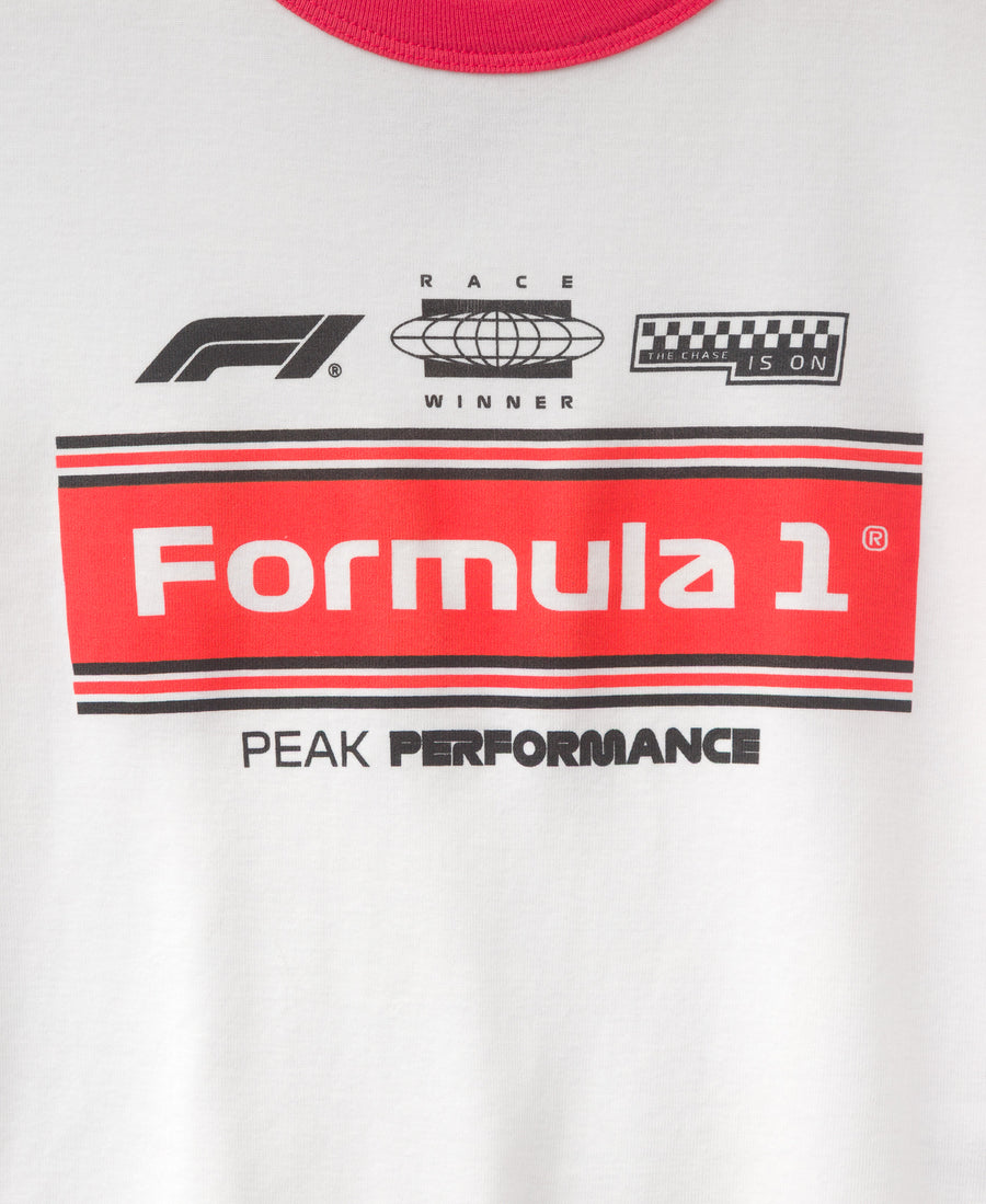 Women's F1 Stripe Ringer Baby Tee – Junk Food Clothing